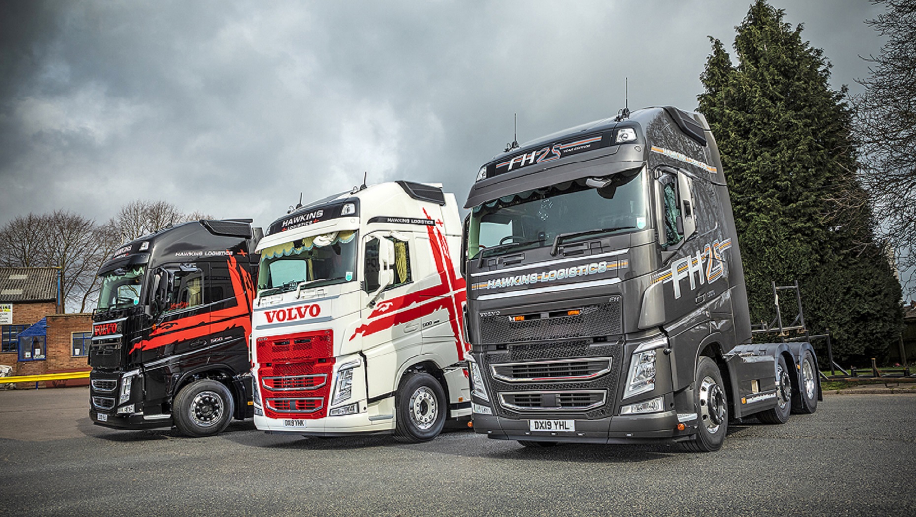 Three new Volvo FH tractors provide a perfect colour match at Hawkins ...